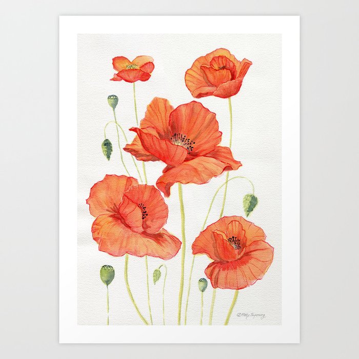Poppies Art Print by Melly Terpening | Society6