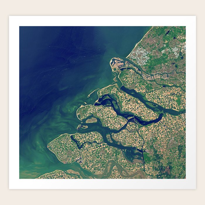 Rhine–Meuse–Scheldt delta Art Print by intrepix | Society6