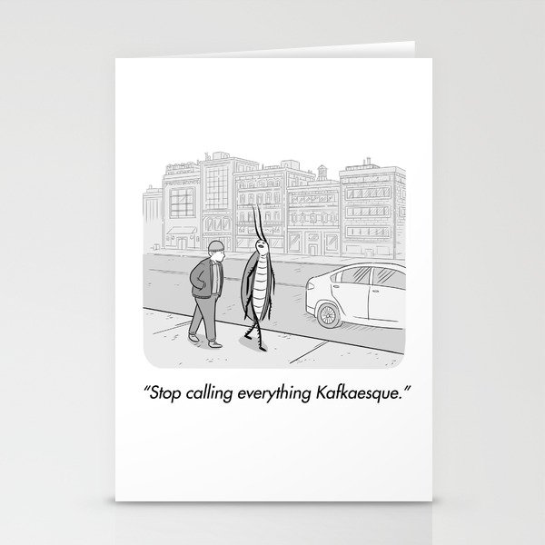 Kafkaesque Cartoon Stationery Cards by Ellis Rosen | Society6