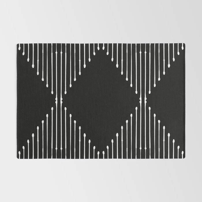 trippy black and white rug