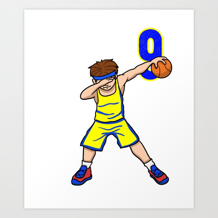 Cool Yellow Blue Basketball Team Number 9 Basketball Player BBall cool-yellow-blue-basketball-team-number-9-basketball-player-bball