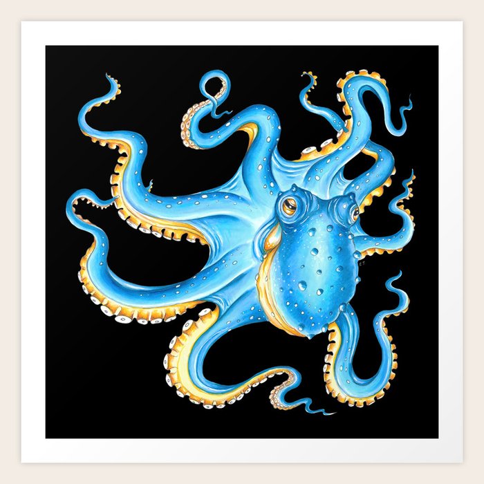 Blue Octopus Painting