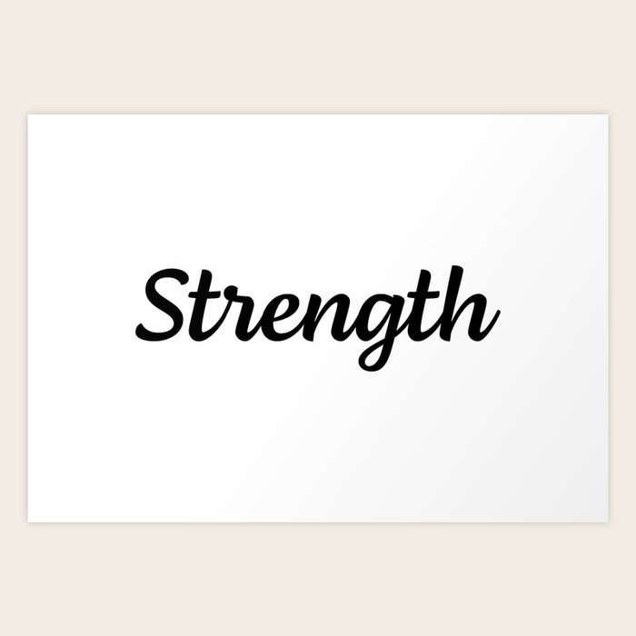 The Word Strength In Cursive