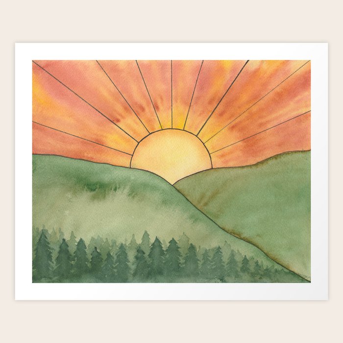 Watercolor Paintings Of Sunrise