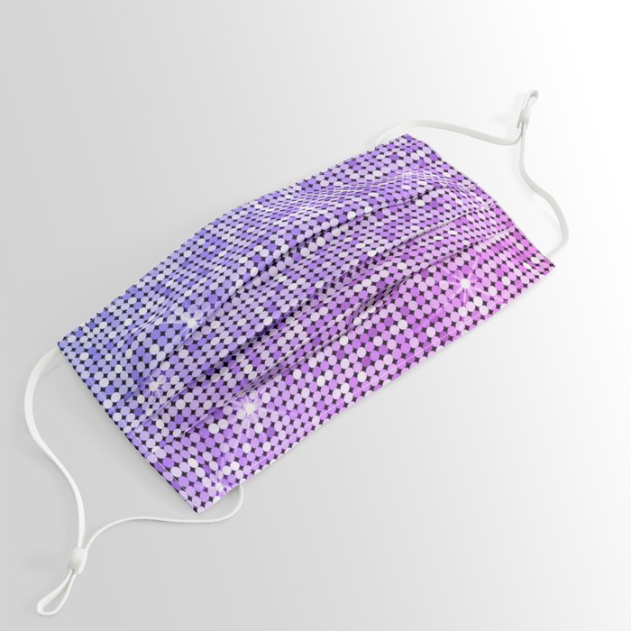 Shiny Disco Ball Blue to Purple Face Mask by dayone | Society6