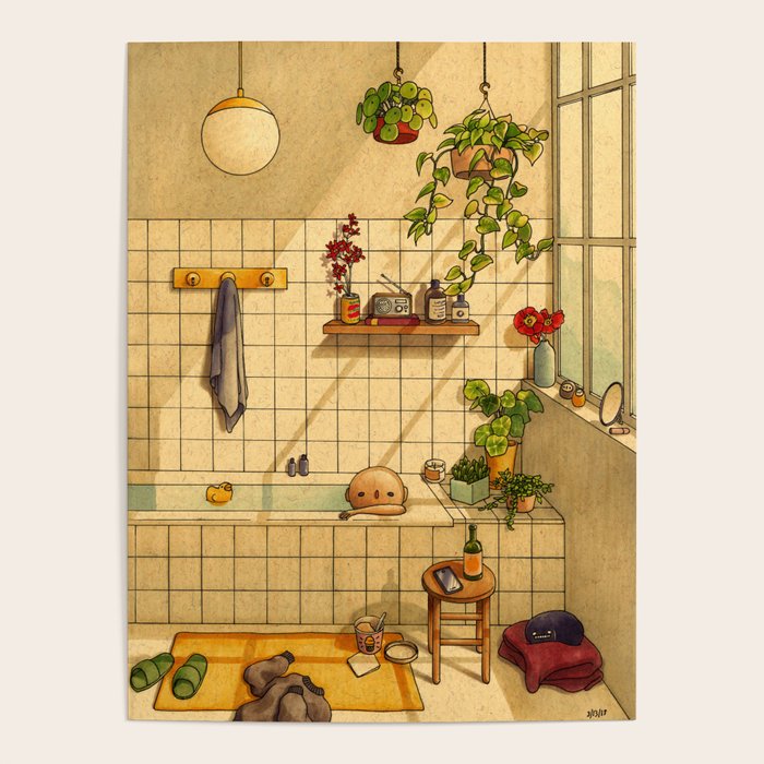 Bathroom Poster by Felicia Chiao | Society6