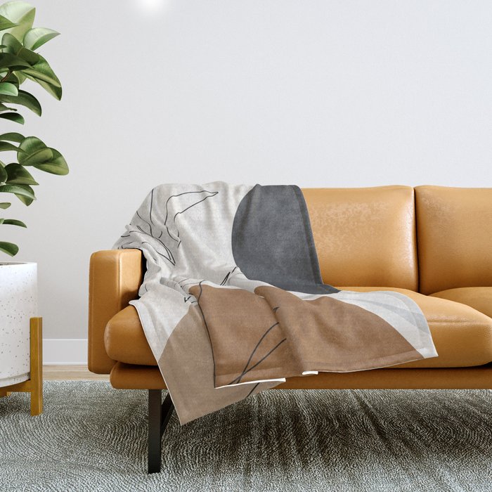 Abstract Art /Minimal Plant Throw Blanket by ThingDesign | Society6