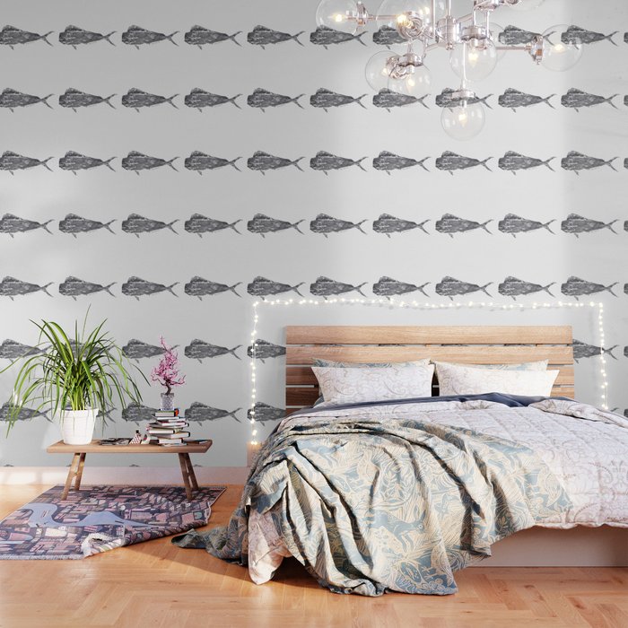 Mahi Mahi Print Wallpaper by Flora and Fin | Society6