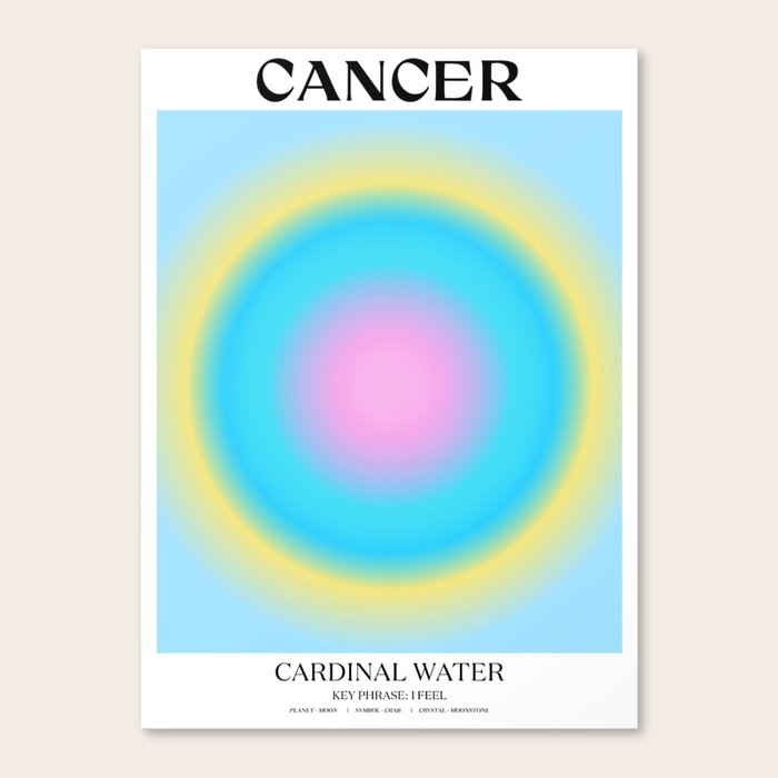 Cancer Gradient Print Canvas Print by Tiger Spirit | Society6