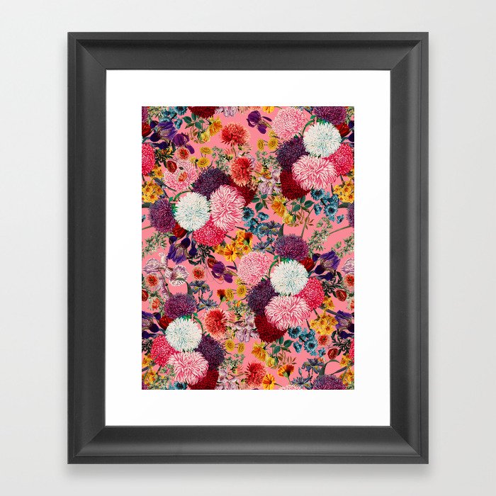 Floral Pink Pattern Framed Art Print By Burcu Korkmazyurek Society6