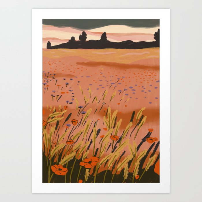 Poppy Field Art Print by Haley Tippmann | Society6