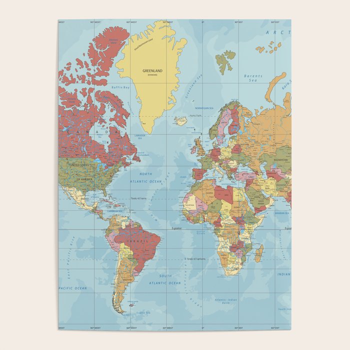 World Map Poster by Newyorker01 | Society6