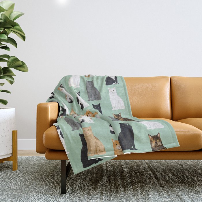 cat pattern throw