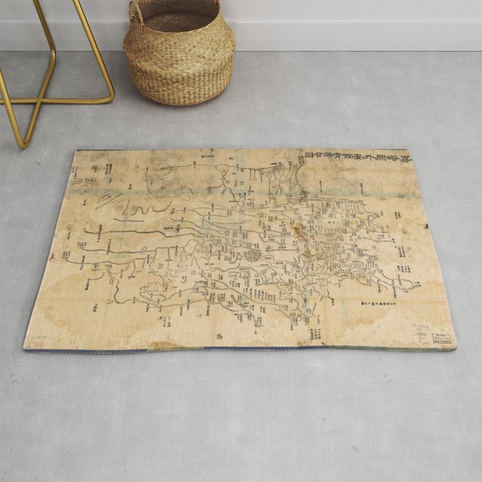 Map of Anxi and Qinghai Outside of Jiayuguan, China (1864) Rug by The ...