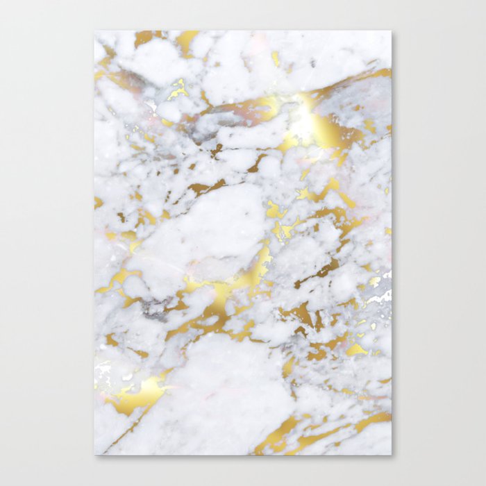 Original Gold Marble Canvas Print by Marta Olga Klara | Society6