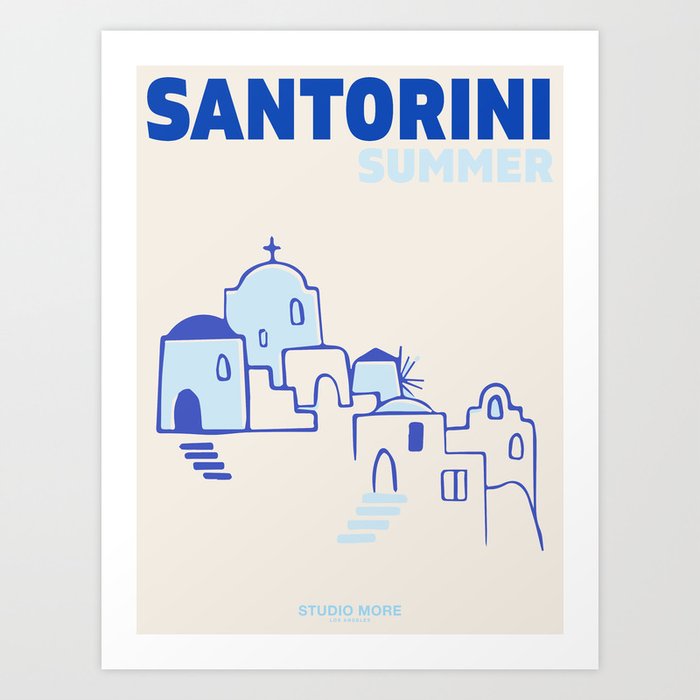 Santorini Summer Art Print by STUDIO MORE | Society6