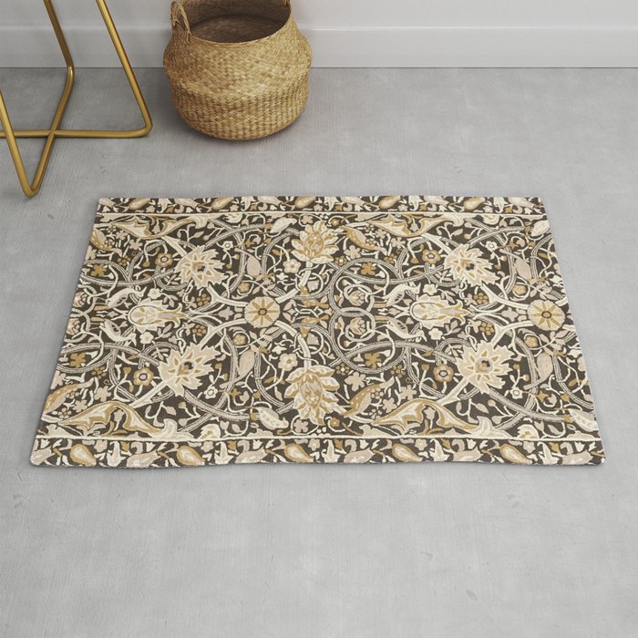 William Morris Bullerswood Charcoal Mustard Rug by Archipelago | Society6 William Morris Bullerswood Charcoal Mustard Rug by Archipelago | Society6