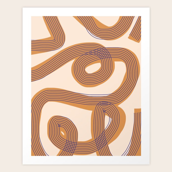 Abstract bold line art Art Print by Little Dean | Society6