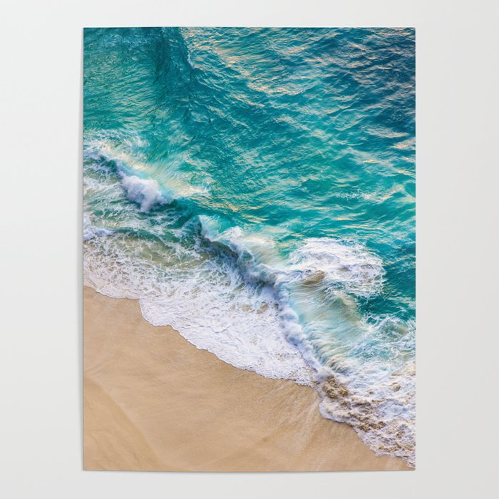 Ocean Beach Waves Poster by Paper Moon Print Art | Society6