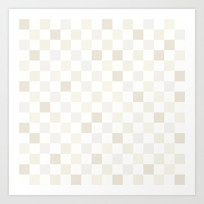 Checkerboard Check Pattern in Pale Light Neutral Beige White Tones Art ...