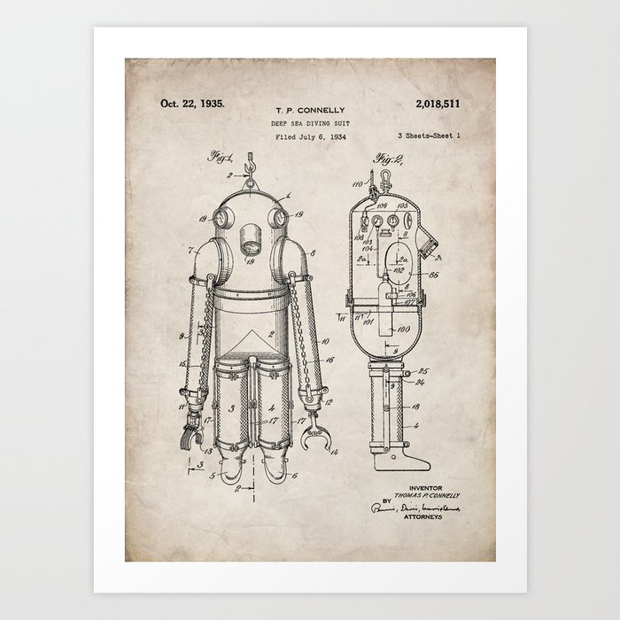Vintage Diving Suit Art