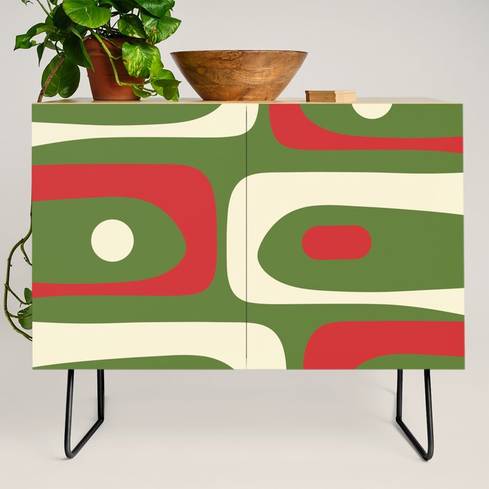 Piquet Mid Century Modern Minimalist Abstract In Retro Christmas Green