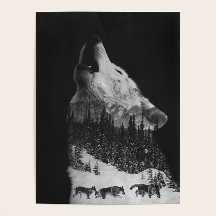 Howling Wolf Poster by Andreas Lie | Society6