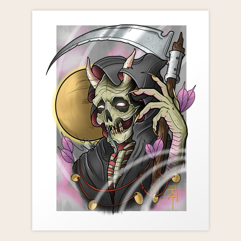 Neo Traditional Grim Reaper Tattoo