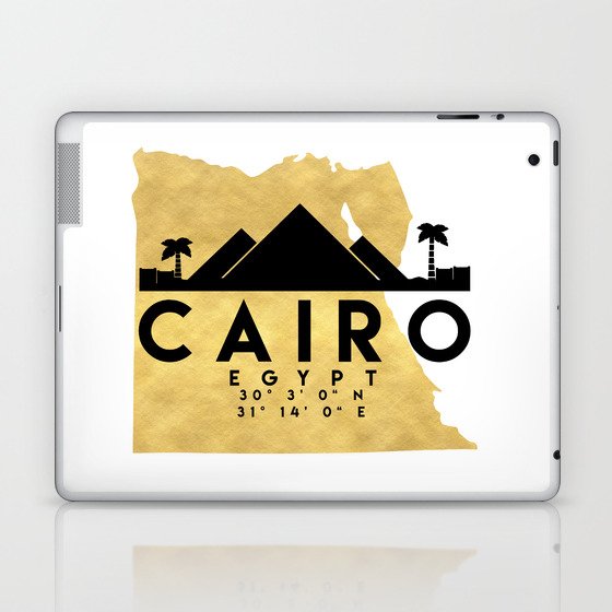CAIRO EGYPT SILHOUETTE SKYLINE MAP ART Laptop & iPad Skin by deificus ...
