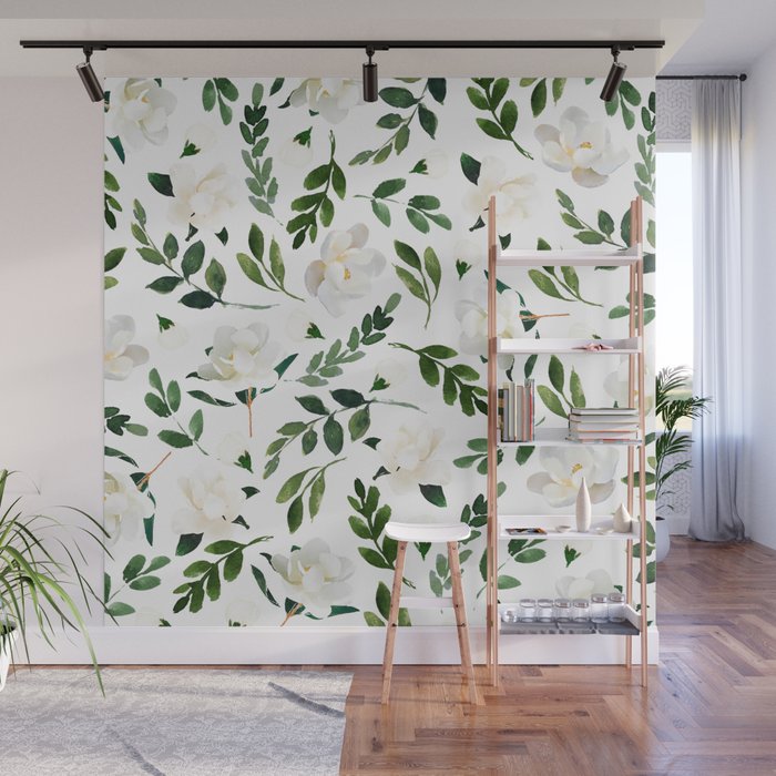 Magnolia Wall Mural by lizzy powers design | Society6