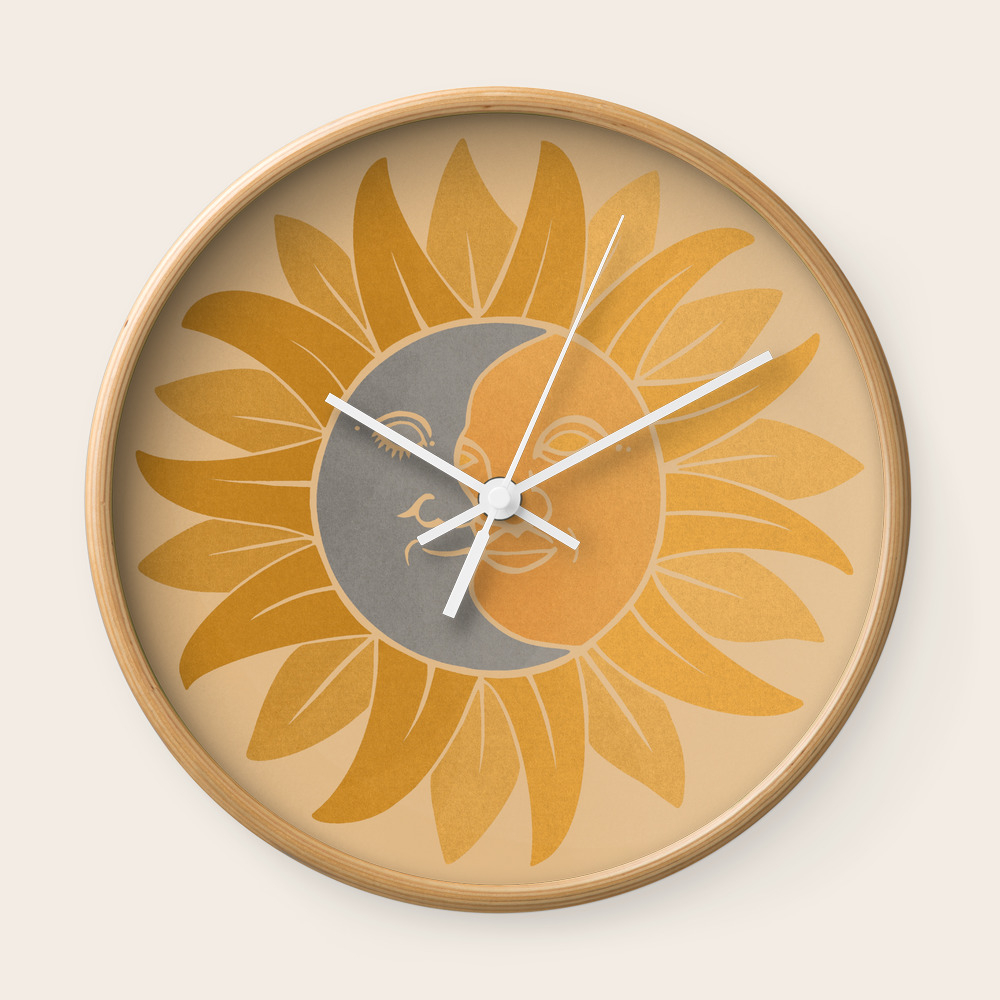 Home & Living Clocks Boho Sun and Moon Wall clock Home Décor etna.com.pe