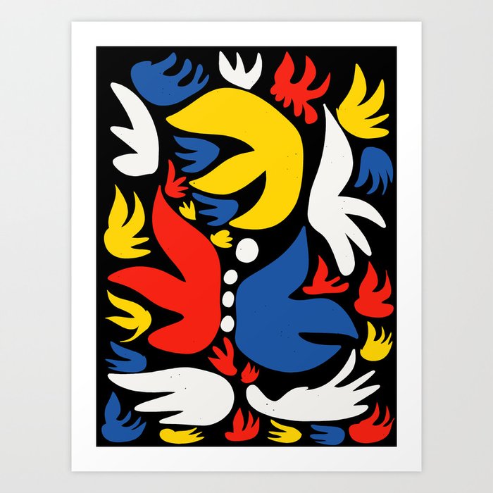 Abstract Flowers Decorative French Art Pattern Tropical Art Print by ...