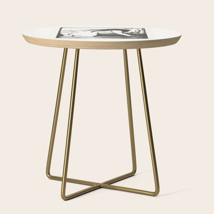 Naked Woman Showing Her Breasts Vintage Nude Illustration Side Table