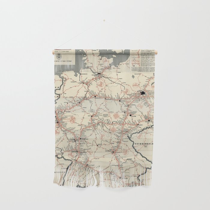 ADAC Autobahn-Karte. 1950 Vintage Map of Autobahn in Germany. Wall ...