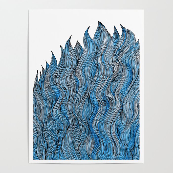 Seaweed (or Blue Hair) vertical Poster by pesra | Society6