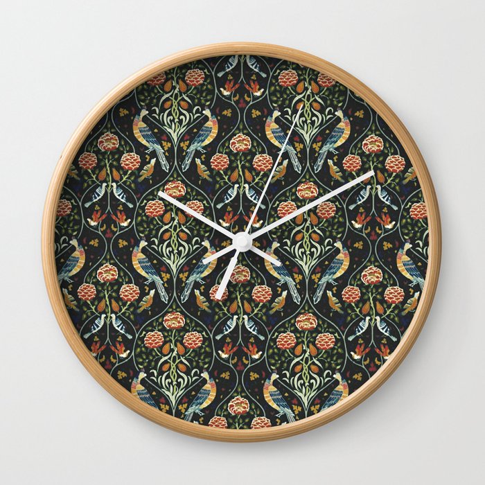 William Morris Seasons by May Indigo, William Morris Birds Wall Clock ...