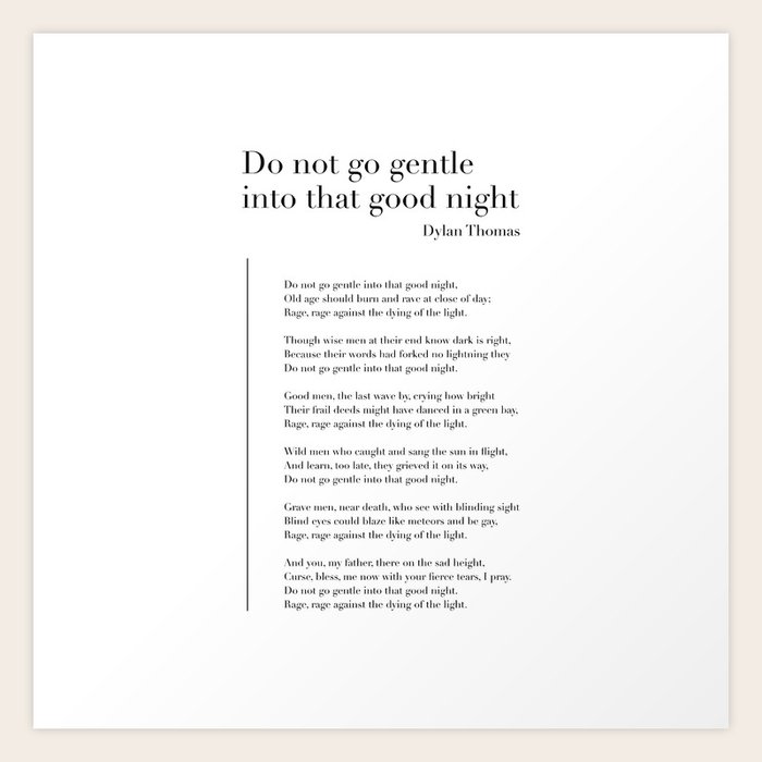 do not go gentle context