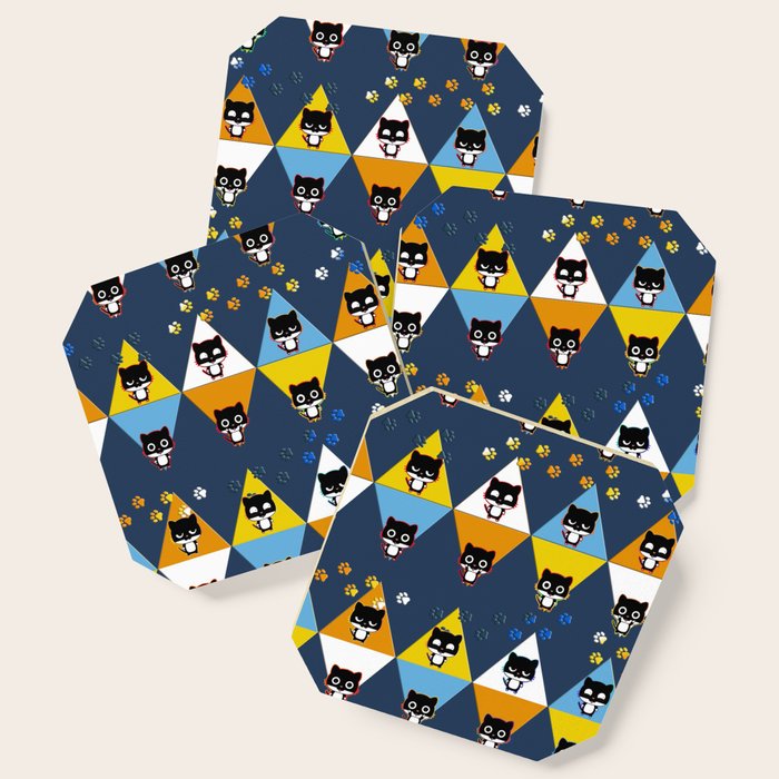 Pattern Of Lgbt Cats And Aro Ace Pride Flag Coaster By Kalipinna Society6