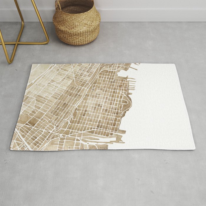 Hoboken New Jersey city map Rug by Anne E. McGraw | Society6