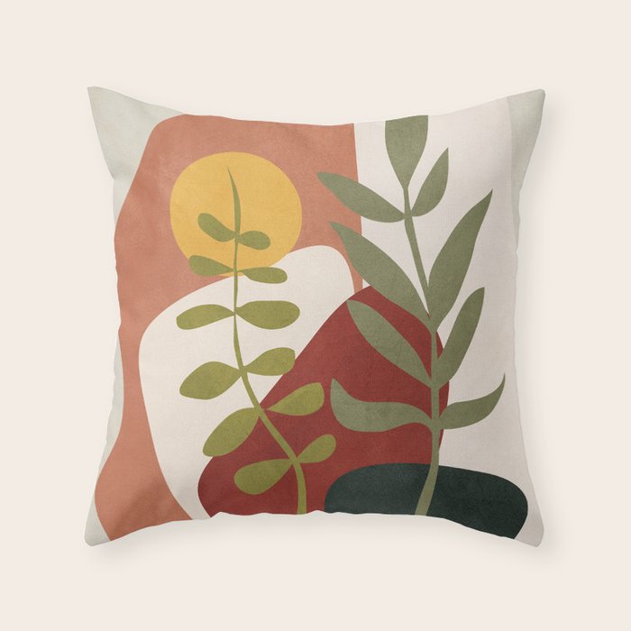 Two Abstract Branches Throw Pillow by City Art | Society6