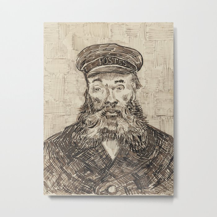 Van Gogh Postman Drawing Metal Print by VintageArchive | Society6