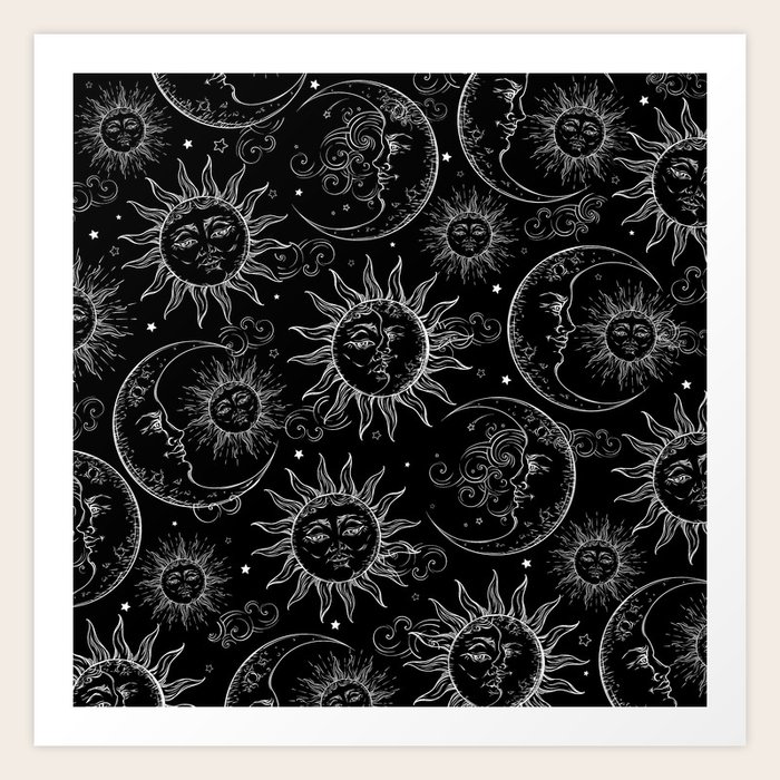 celestial sun and moon background