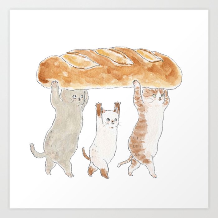 bread cat drawing