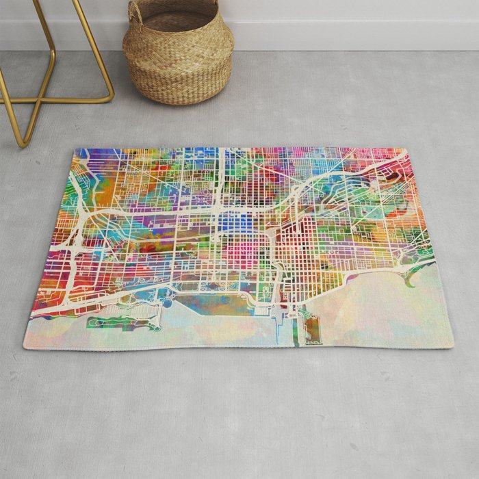 Chicago City Street Map Rug by artPause - Michael Tompsett | Society6