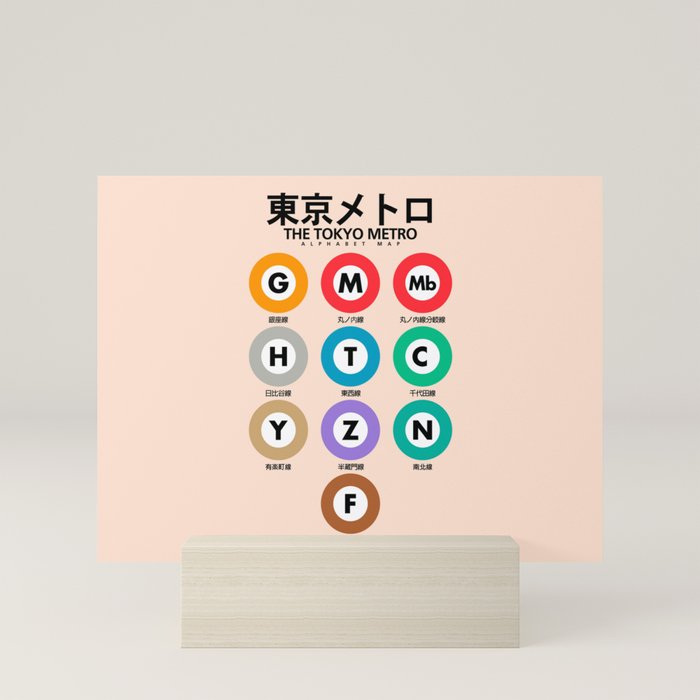 Tokyo subway map print. City metro alphabet poster, japan underground ...