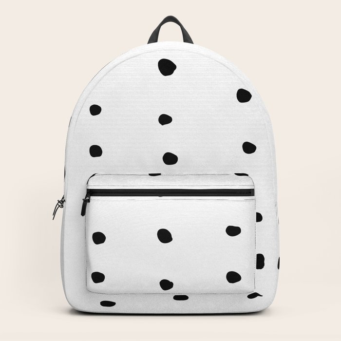 Modern Black & White Polka Dots Backpack by karolinapaz | Society6