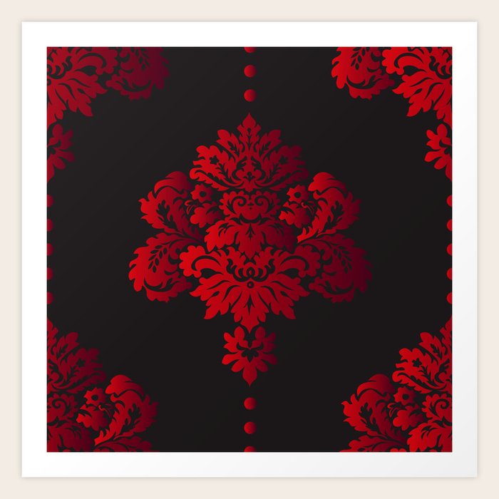 Red And Black Damask Pattern