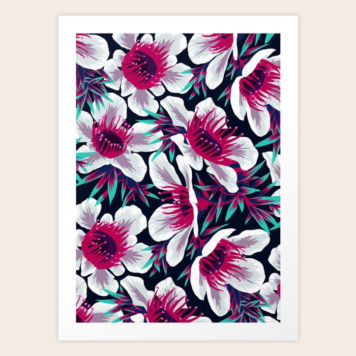 Manuka Floral Print - Light Art Print by andreaalice | Society6