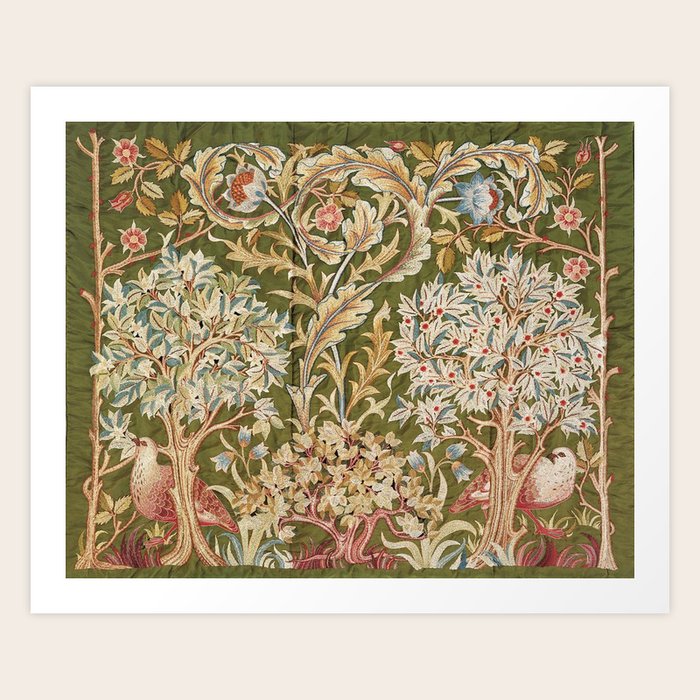 William Morris & May Morris Woodland Embroidery Art Print by ...