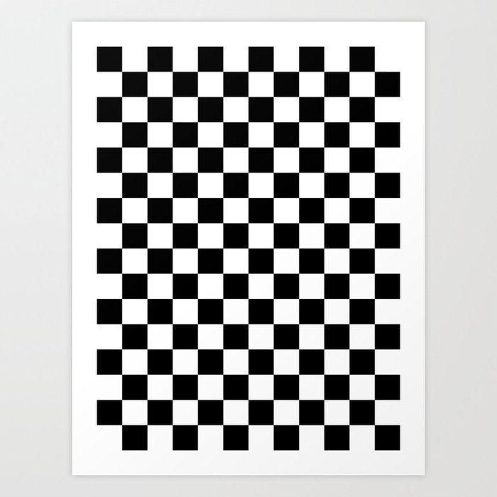 Check Checkered Checkerboard Geometric Black And White Pattern Art ...